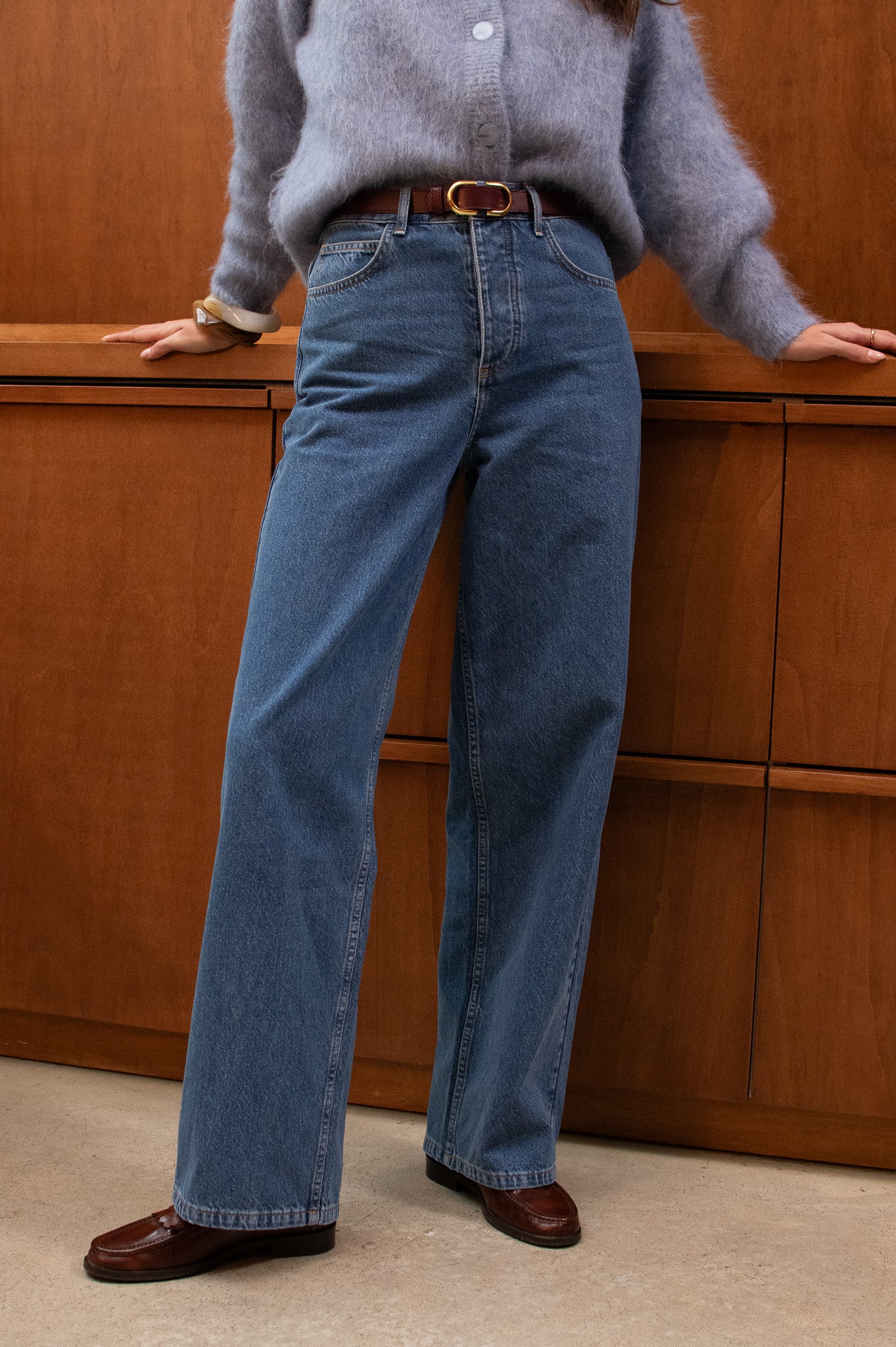 Jean loose fit Henri medium blue – Maison Stella & Suzie